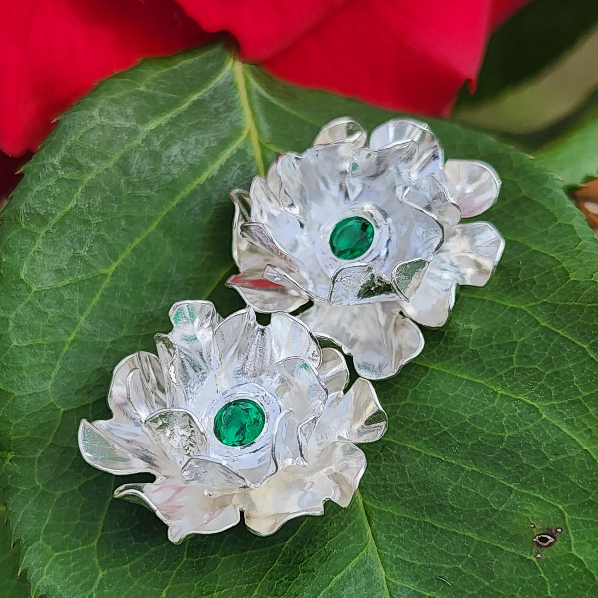 Topos Rosa Doble con Zircones – Luisa Soto Joyeria